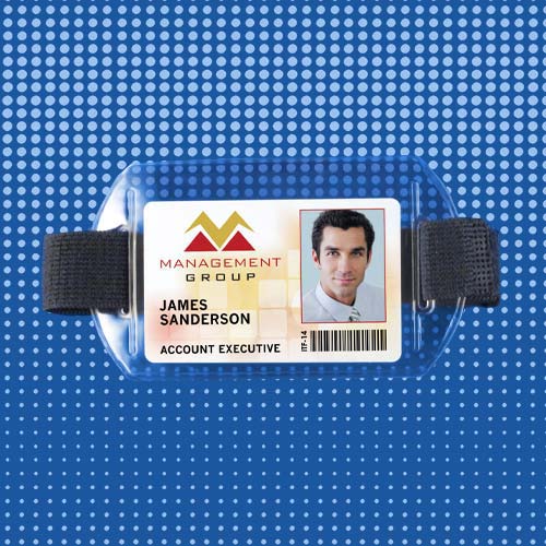 Horizontal Arm Band ID Badge Holder - Blue Strap, 3 3/8″ x 2 3/8″ 54-1B ...